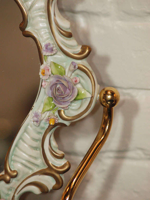A Capodimonte Porcelain Vanity Mirror in the Rococo Style For Sale at ...
