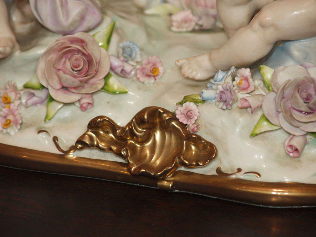 A Capodimonte Porcelain Vanity Mirror in the Rococo Style For Sale at ...