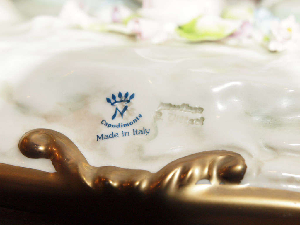 A Capodimonte Porcelain Vanity Mirror in the Rococo Style For Sale at ...