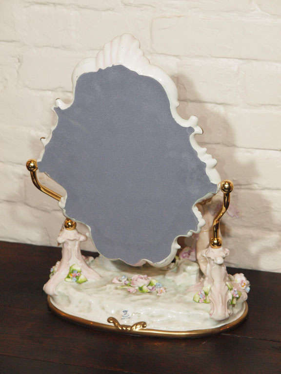 A Capodimonte Porcelain Vanity Mirror in the Rococo Style For Sale at ...