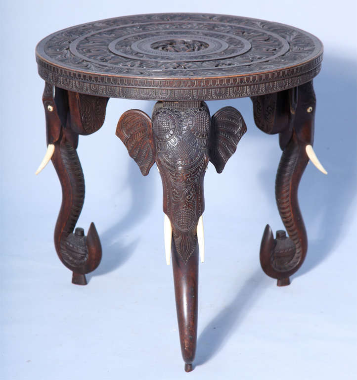 Anglo Indian Elephant Accent Table at 1stDibs