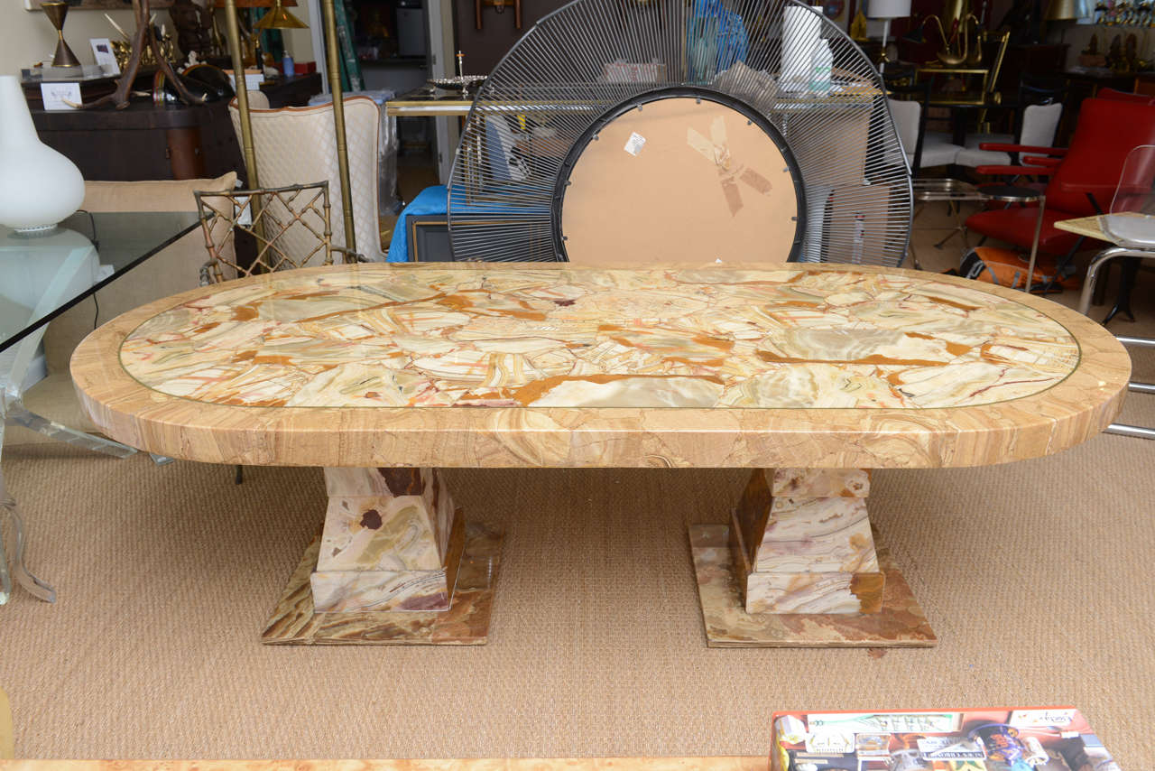 Onyx Racetrack Shaped Dining Table at 1stDibs | racetrack dining table ...