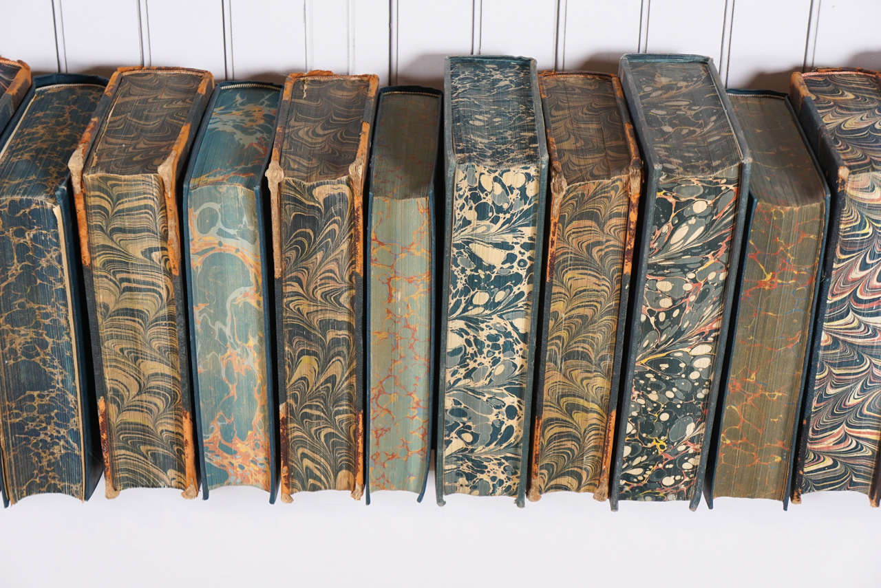 Marbleized Edged Books at 1stdibs