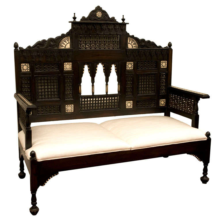 Vintage Moorish Bench at 1stDibs