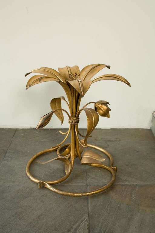 Gilt Flower Side Table at 1stDibs