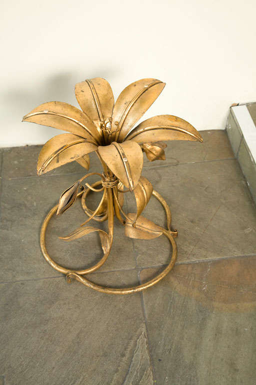 Gilt Flower Side Table at 1stDibs