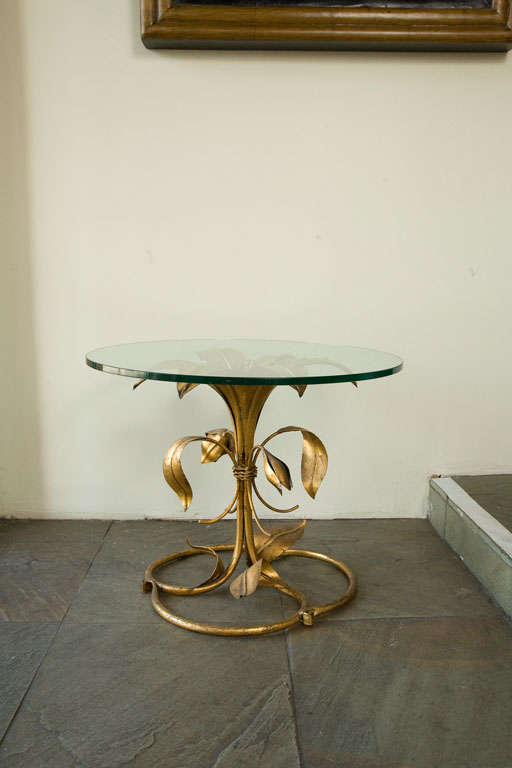 Gilt Flower Side Table at 1stDibs
