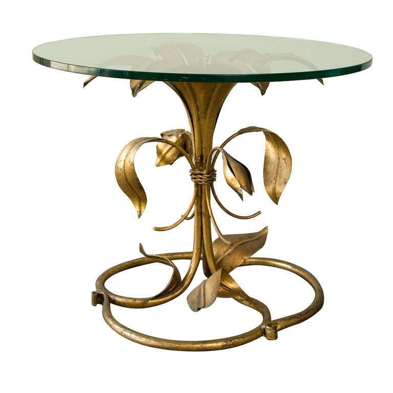 Gilt Flower Side Table at 1stDibs