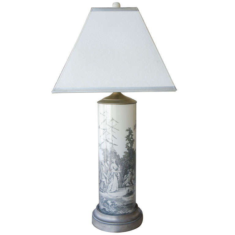Toile Pastoral Table Lamp at 1stDibs