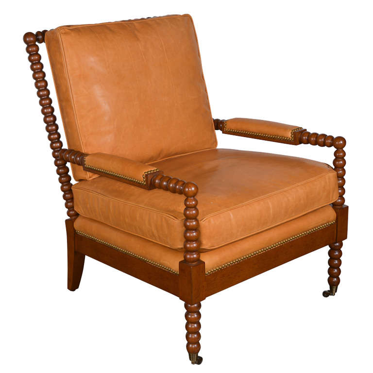 Wesley Hall Leather Chair at 1stDibs