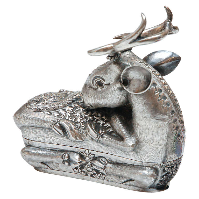 Sterling Silver Stag Box at 1stDibs