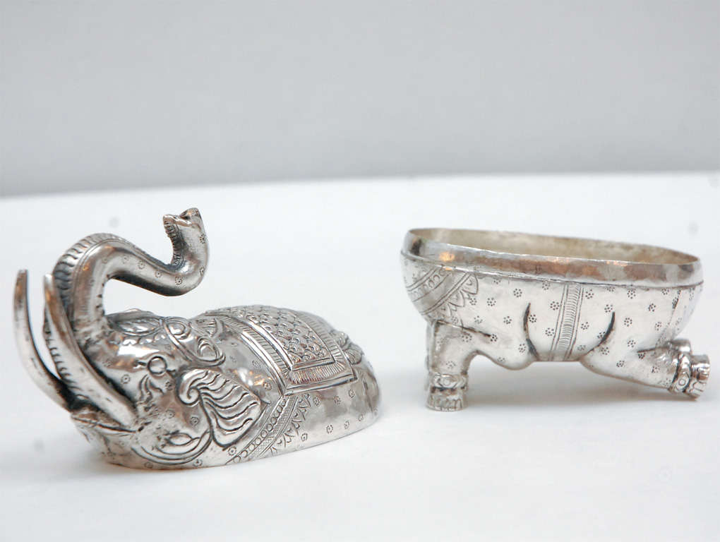 Set of Two Sterling Silver Elephant Boxes at 1stDibs