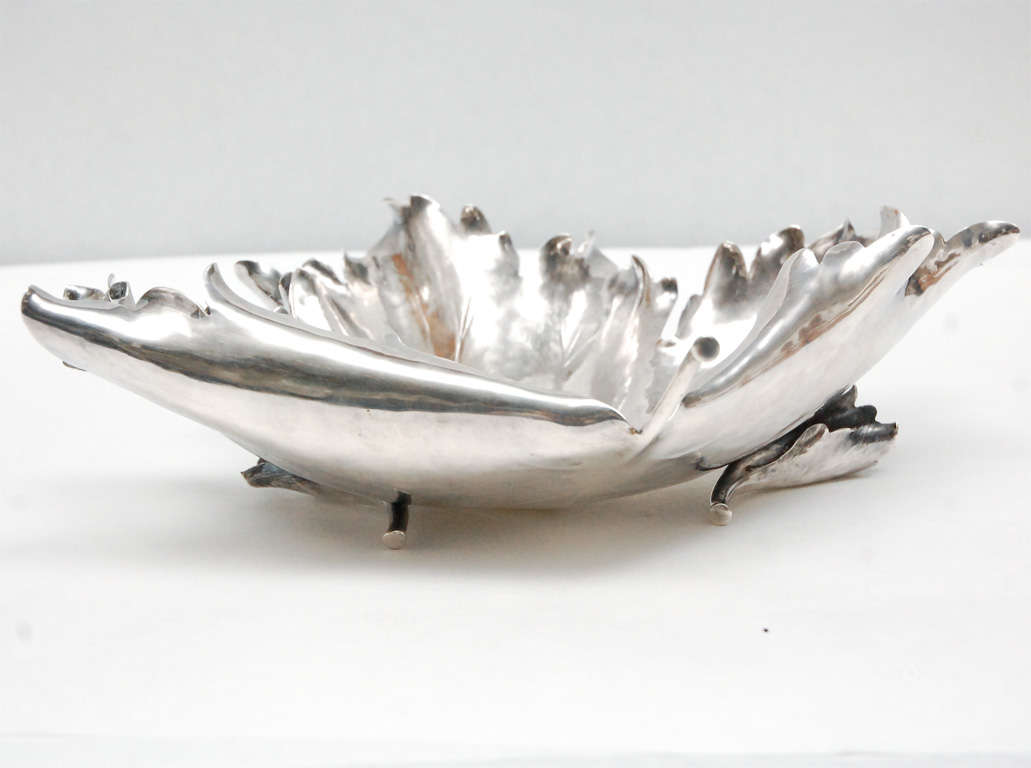 Sterling Silver Maple Leaf Dish by Buccellati at 1stDibs | silver leaf dish