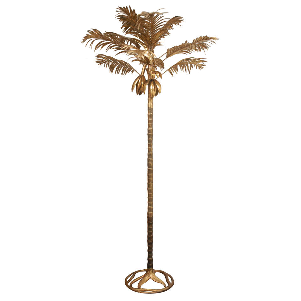 Monumental Arthur Court Brass Palm Tree Sculpture at 1stDibs