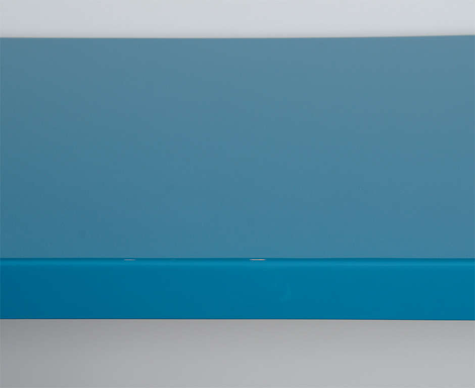 Mid-Century Modern Console Table in Peacock Blue in the Style of Karl ...