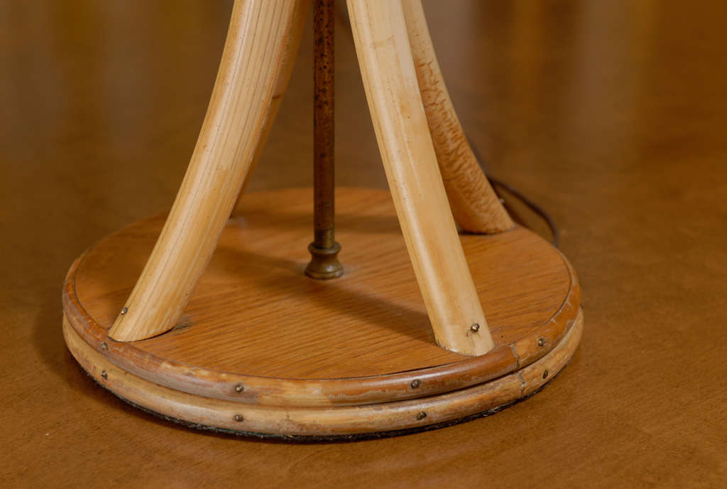 Surviving Pair of Rattan and Rush Lamps in the Style of Paul Frankl ...