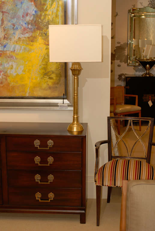 Pair of Art Deco Console Lamps in Brass For Sale at 1stDibs