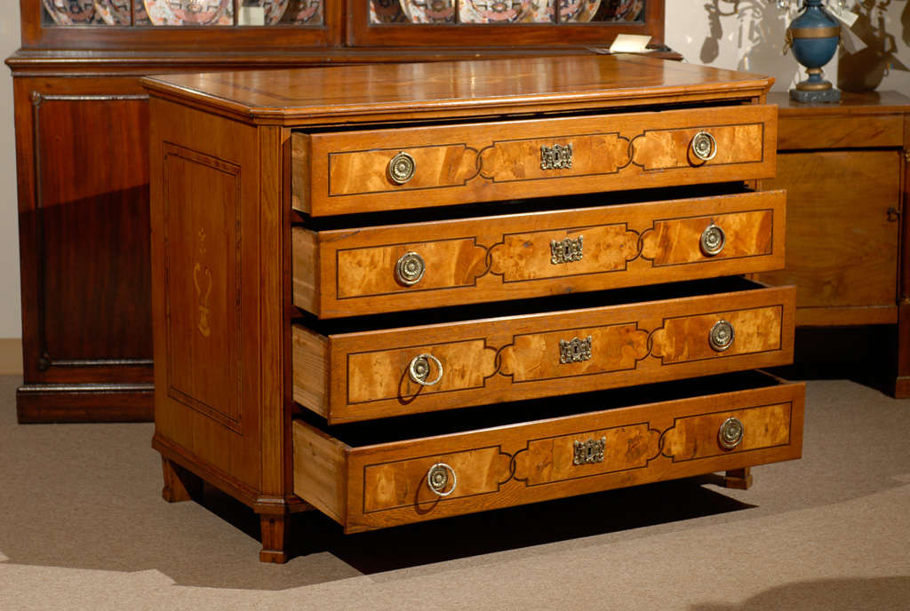 18th Century Neoclassical German Oak Commode with Inlay at 1stDibs