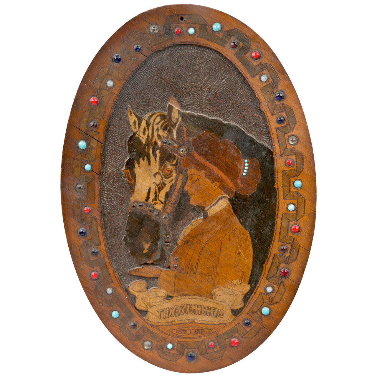 victorian equestrian pyrography art at 1stDibs
