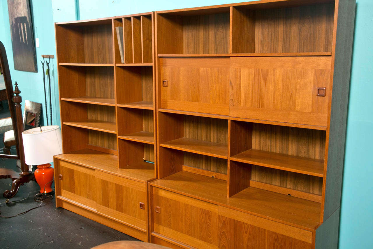 Mid Century Danish Modern Teak Wall Units by Domino Mobler at 1stDibs ...