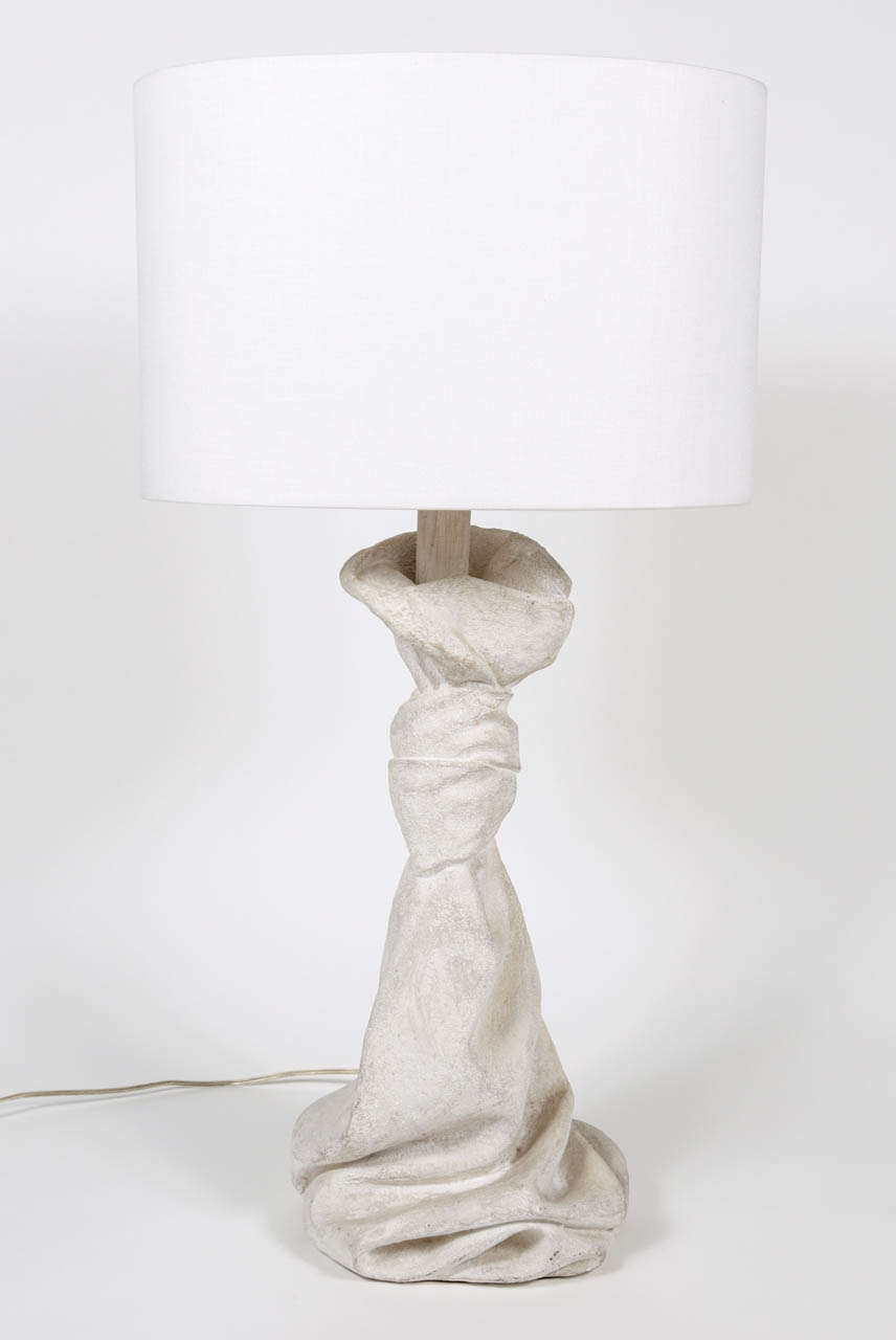 Pair of Plaster Draped Lamps at 1stDibs