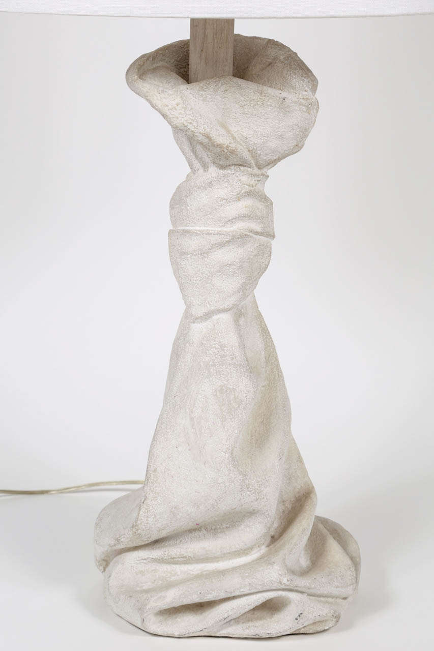 Pair of Plaster Draped Lamps at 1stDibs