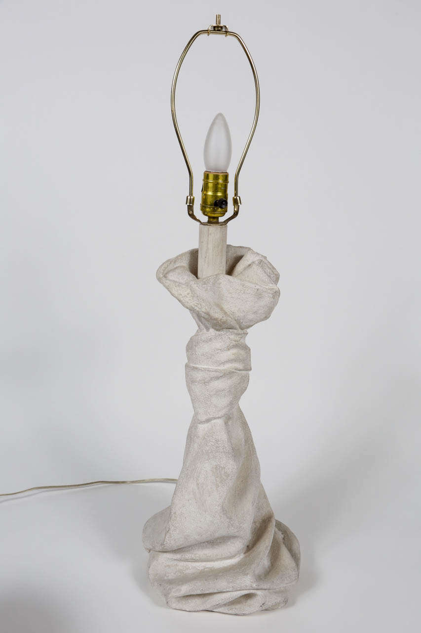 Pair of Plaster Draped Lamps at 1stDibs