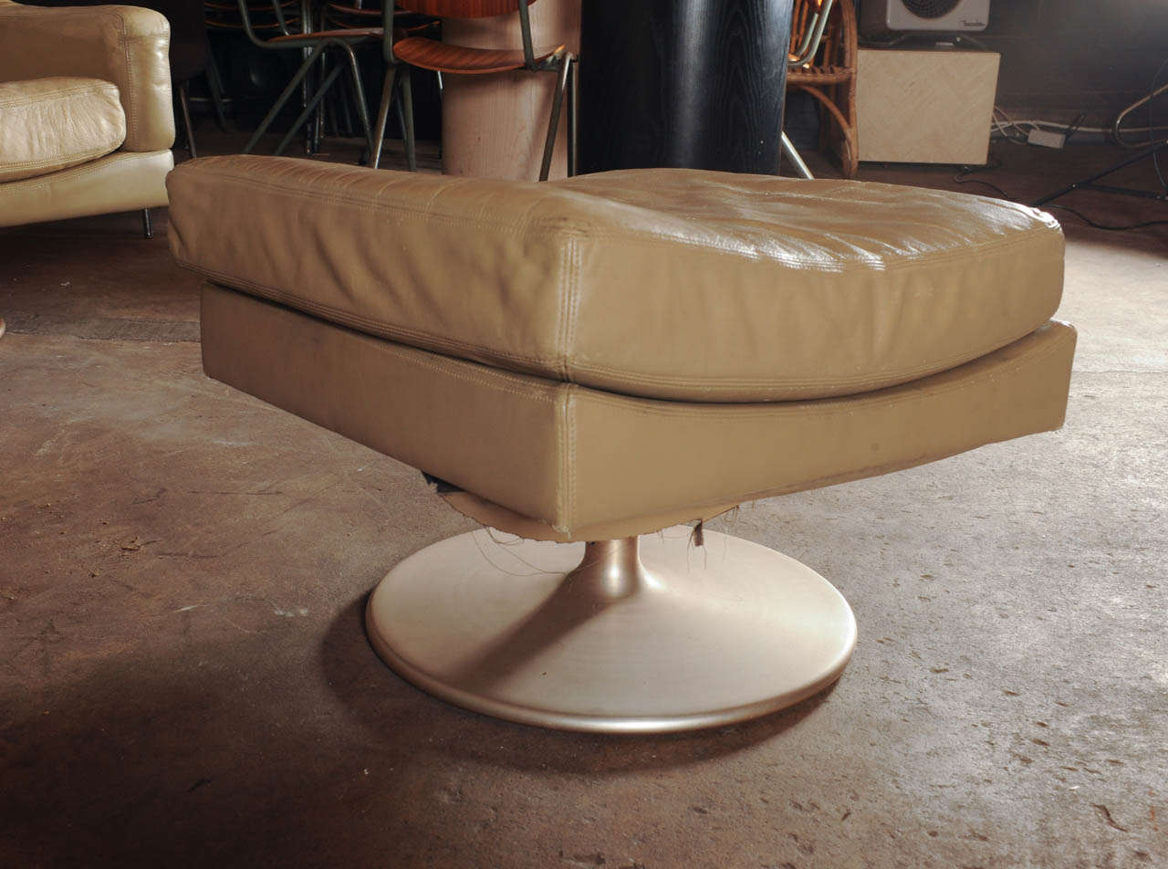 Wonderful Set Of Swiss Made Lounge Chair + Hocker at 1stDibs