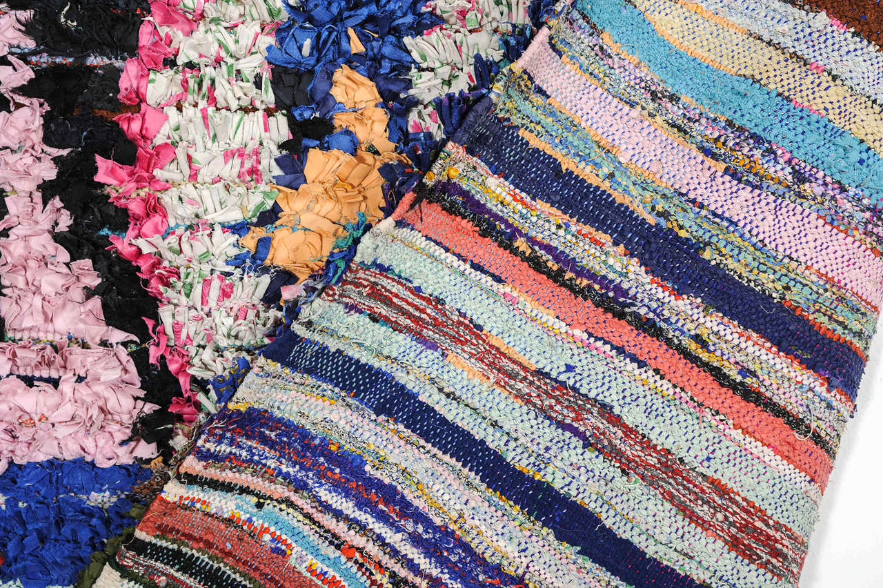 Rare Large Moroccan Berber Boucherouite Rug at 1stDibs