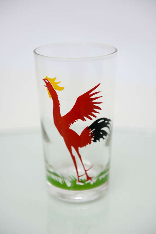 Vintage 60's Set of Rooster Glassware at 1stDibs | vintage rooster ...