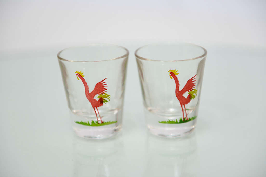 Vintage 60's Set of Rooster Glassware at 1stDibs | vintage rooster ...