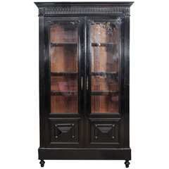 Small 19th C Ebonized French Bookcase at 1stDibs