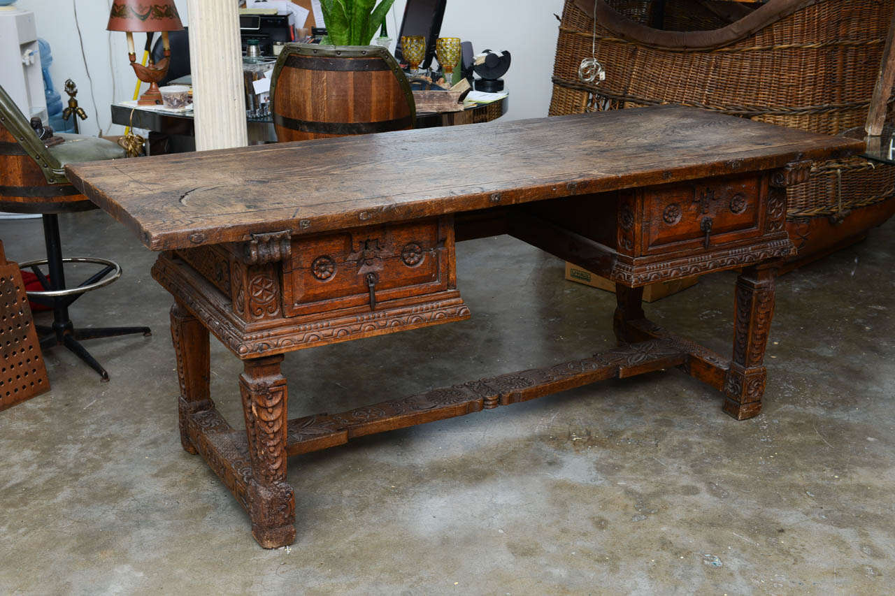 Hand Carved Monk's Desk at 1stDibs | monk desk