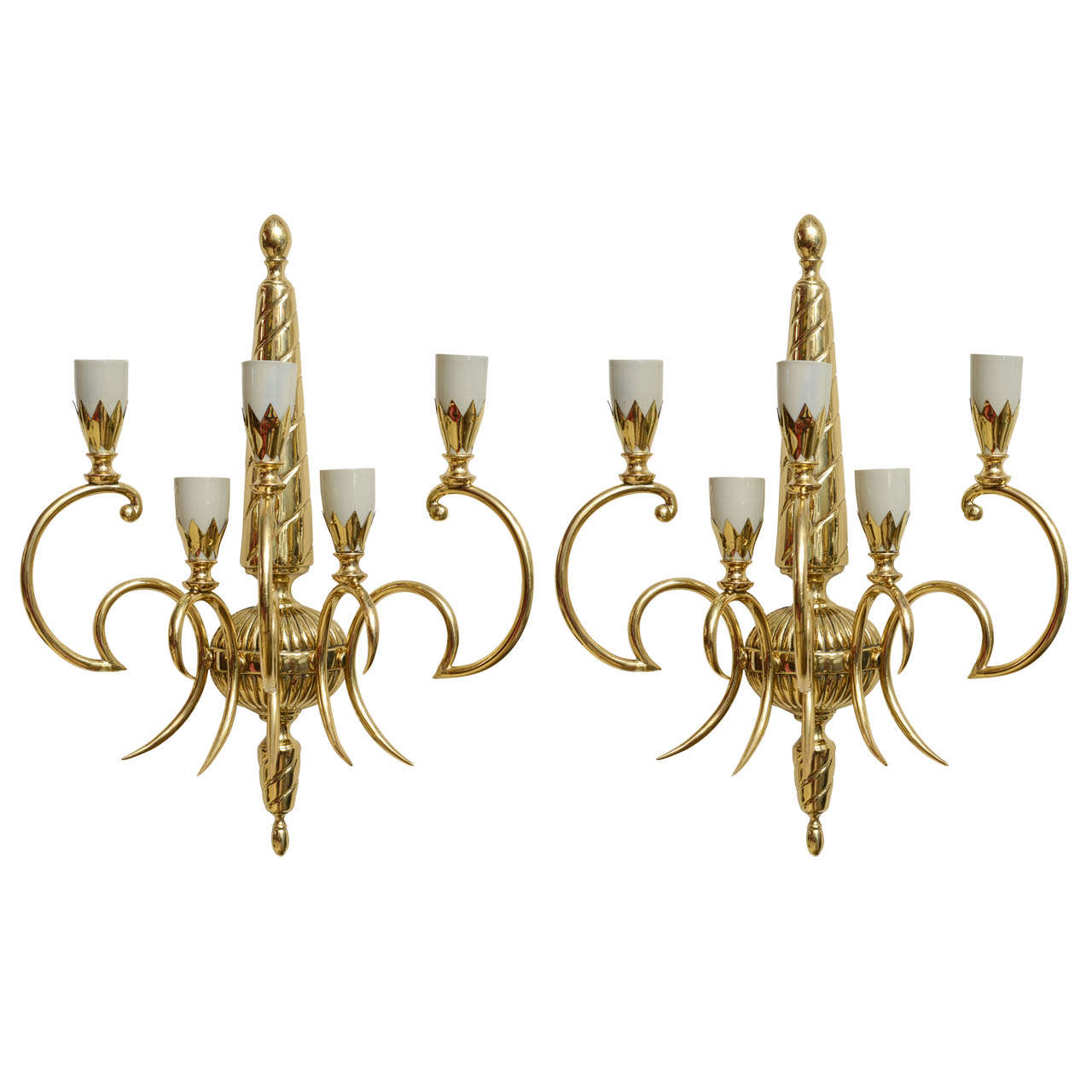 Pair of Italian Art Deco Sconces For Sale at 1stDibs