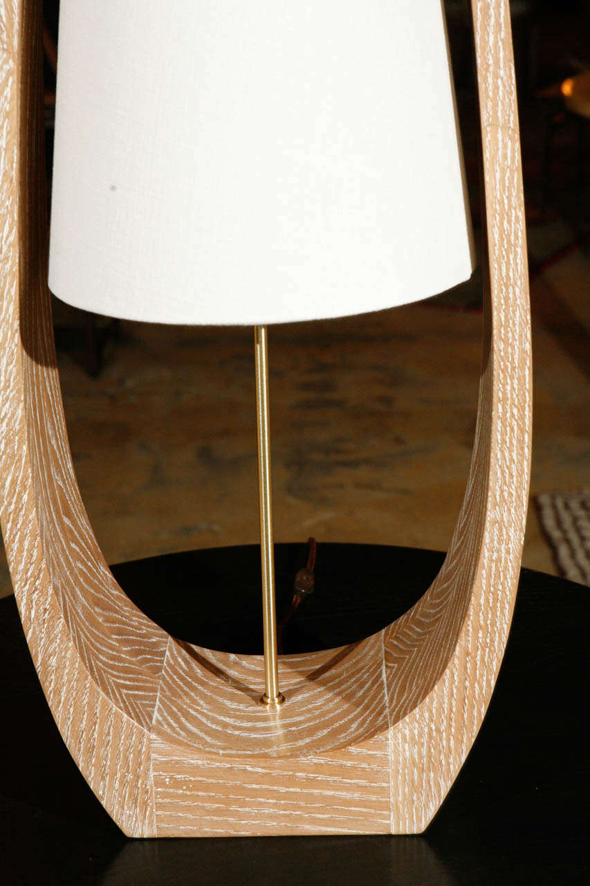Wishbone Table Lamp in Ceruse Oak For Sale at 1stDibs
