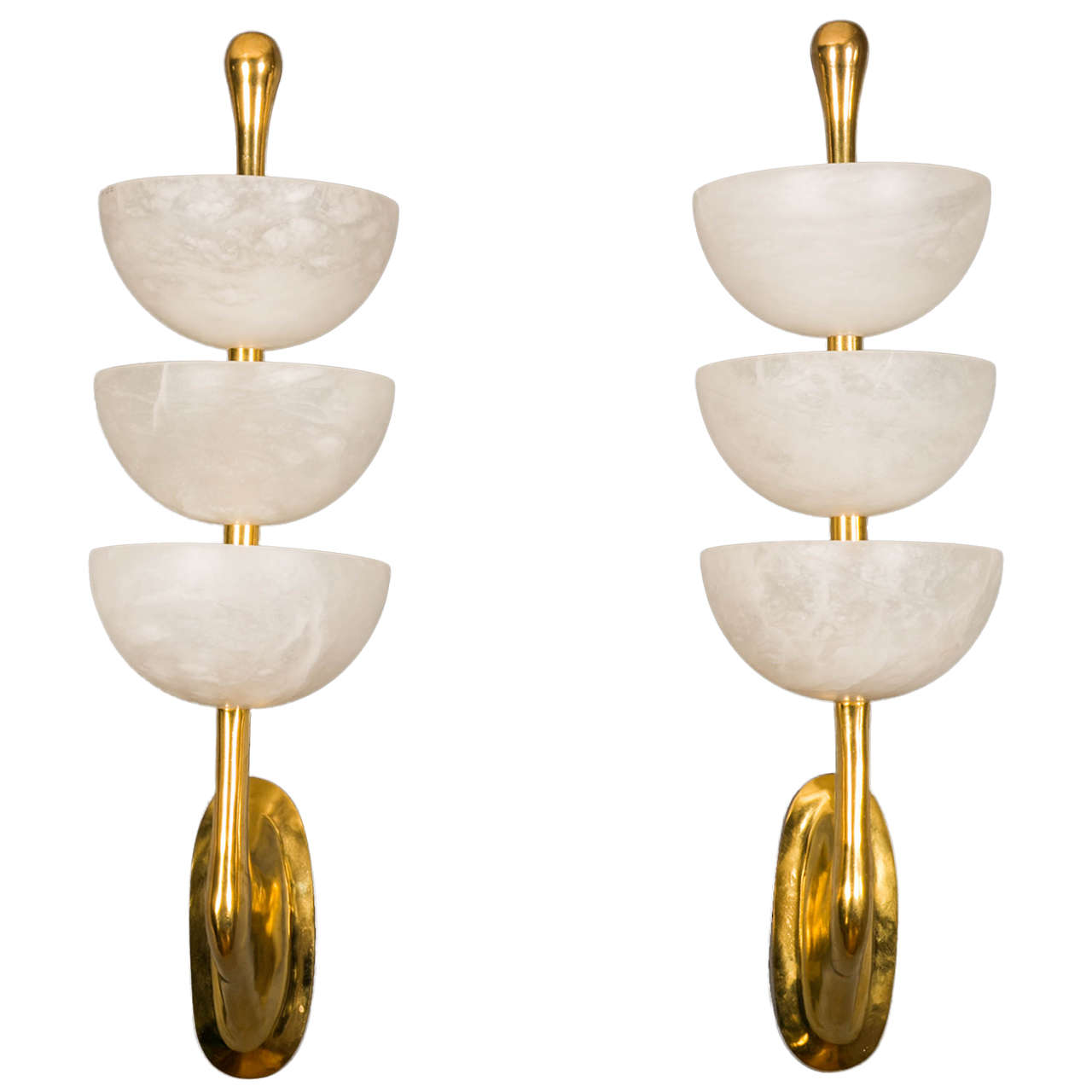 Set of 2 Alabaster and Bronze Sconces For Sale at 1stDibs | wall scince ...