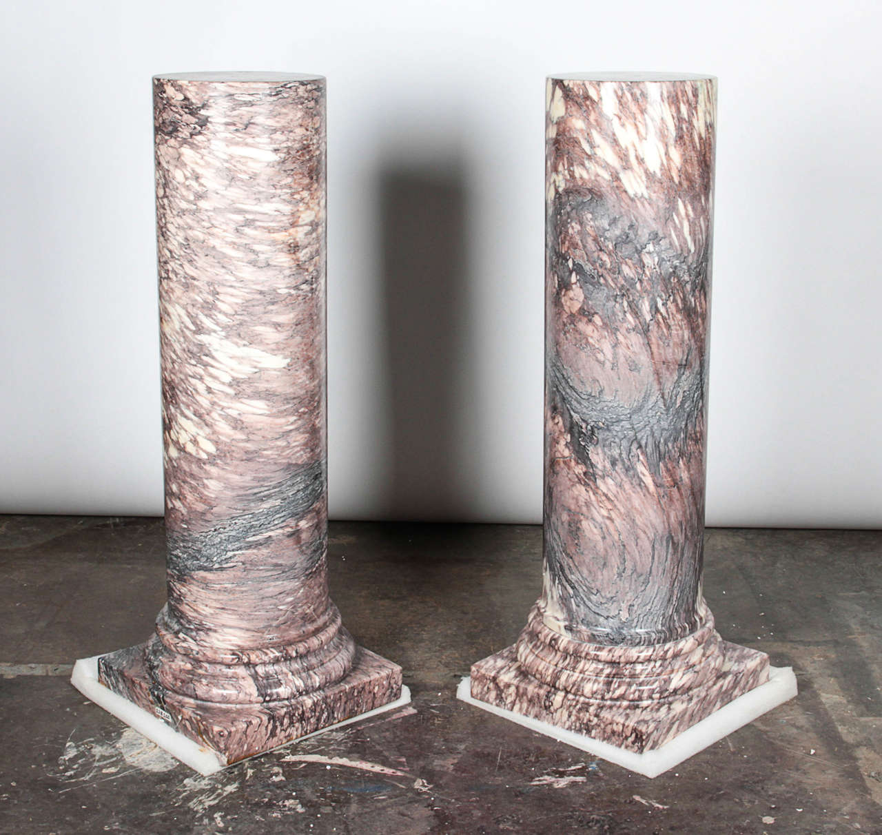 Pair of Marble Column Pedestals at 1stDibs