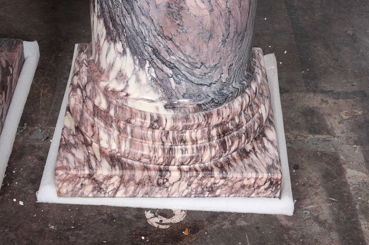 Pair of Marble Column Pedestals at 1stDibs