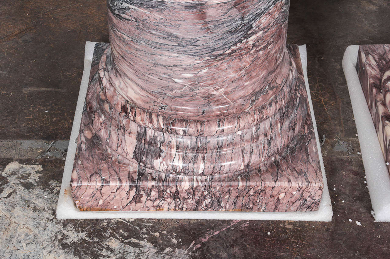 Pair of Marble Column Pedestals at 1stDibs