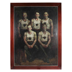 Untitled Group of Athletes by Mark Beard, Oil on Canvas at 1stDibs