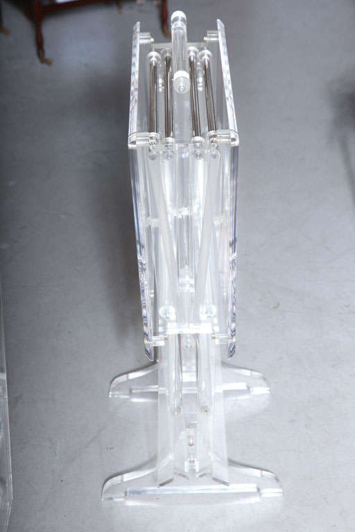 Fabulous Set of Lucite Tray Tables on Stand at 1stDibs