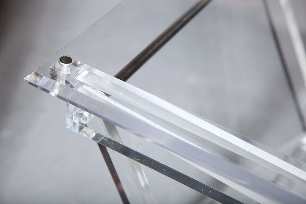 Fabulous Set of Lucite Tray Tables on Stand at 1stDibs