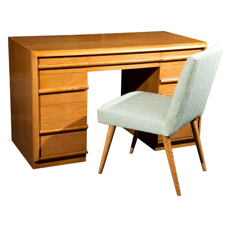 T.H. Robsjohn-Gibbings Desk and Chair at 1stDibs