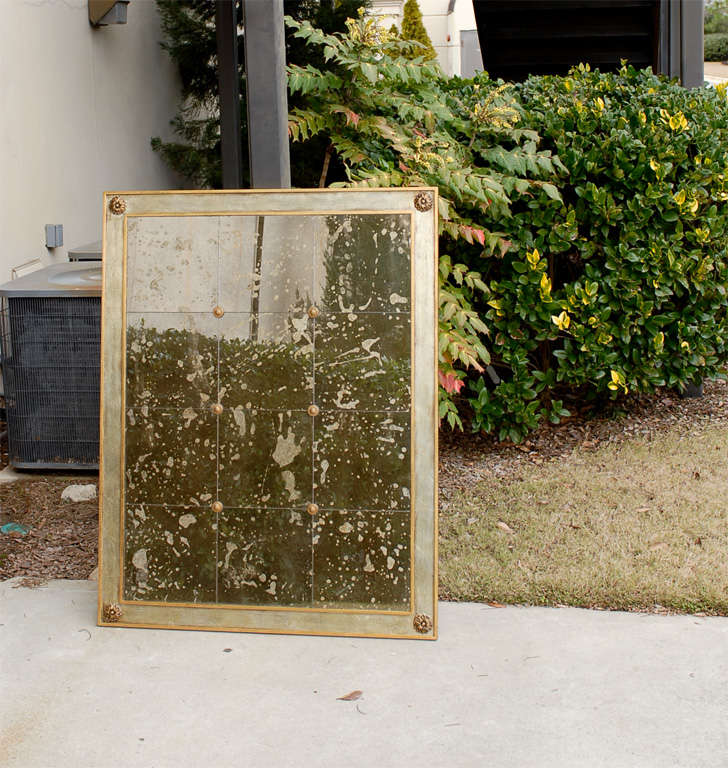 20thc Large Distressed Mirror With Rosette Detail at 1stDibs | mirror ...