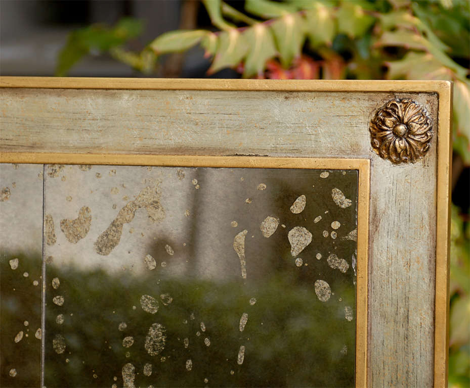 20thc Large Distressed Mirror With Rosette Detail at 1stDibs | mirror ...