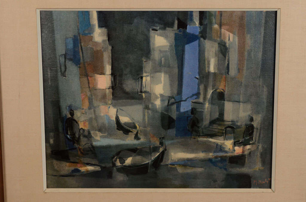 Marcel Mouly "Street In Spain" Abstract Transfer on Board at 1stDibs ...