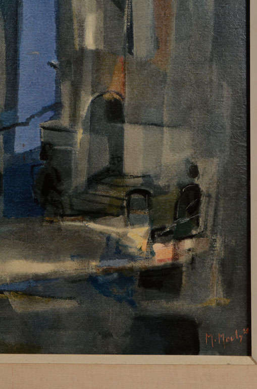 Marcel Mouly "Street In Spain" Abstract Transfer on Board at 1stDibs ...