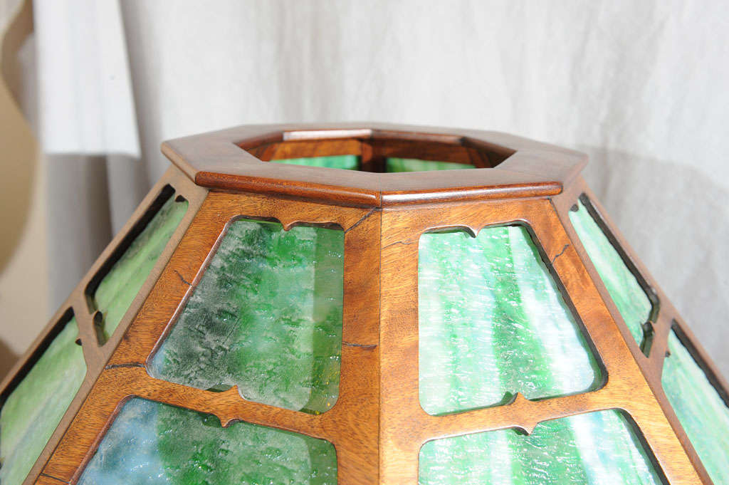 Arts and Crafts Wood Table Lamp at 1stDibs