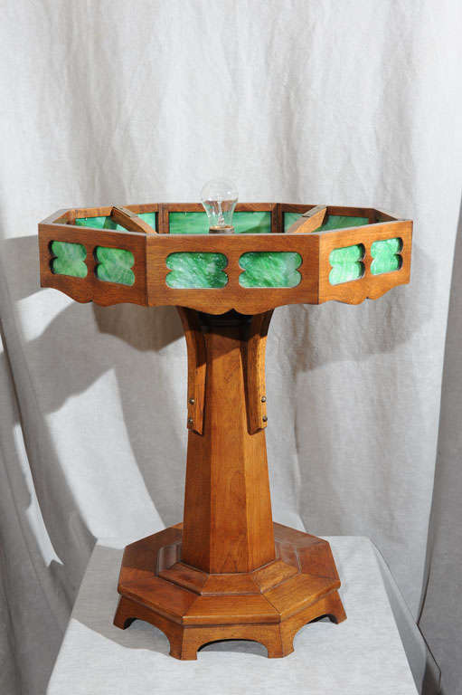 Arts and Crafts Wood Table Lamp at 1stDibs