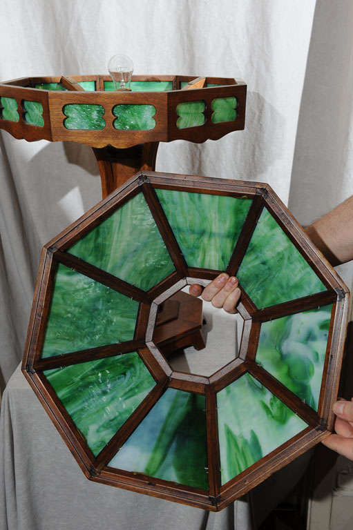 Arts and Crafts Wood Table Lamp at 1stDibs